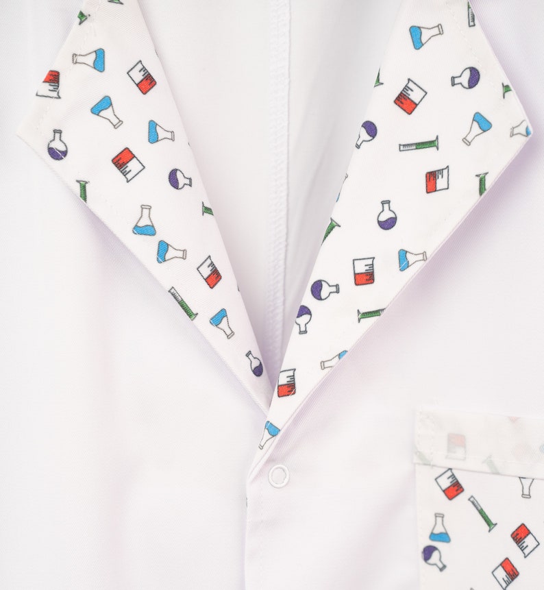 Chemistry Science Lab Coat - Designer White Doctors Coat, Patterned ...