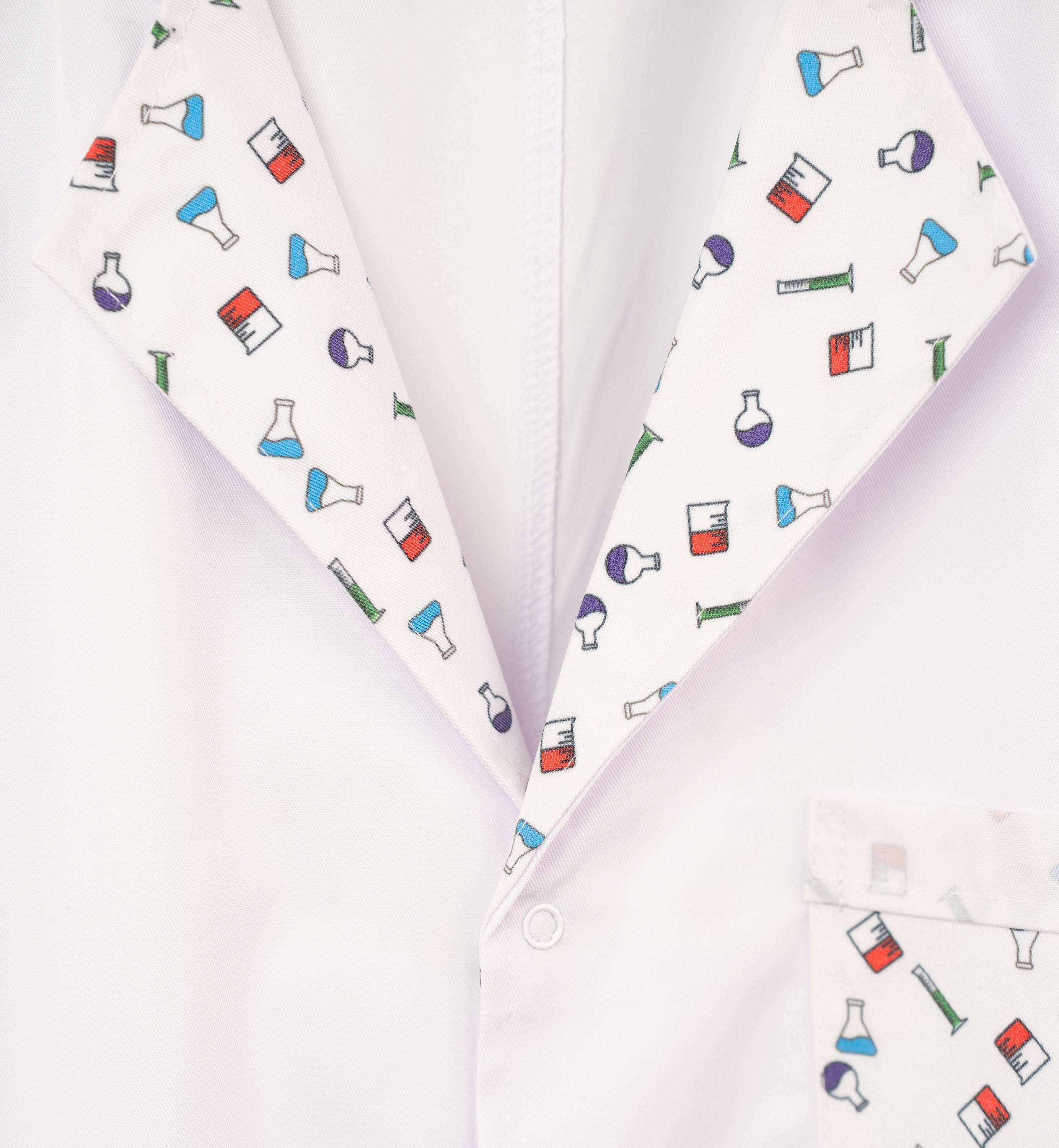 Chemistry Science Lab Coat - Designer White Doctors Coat, Patterned ...
