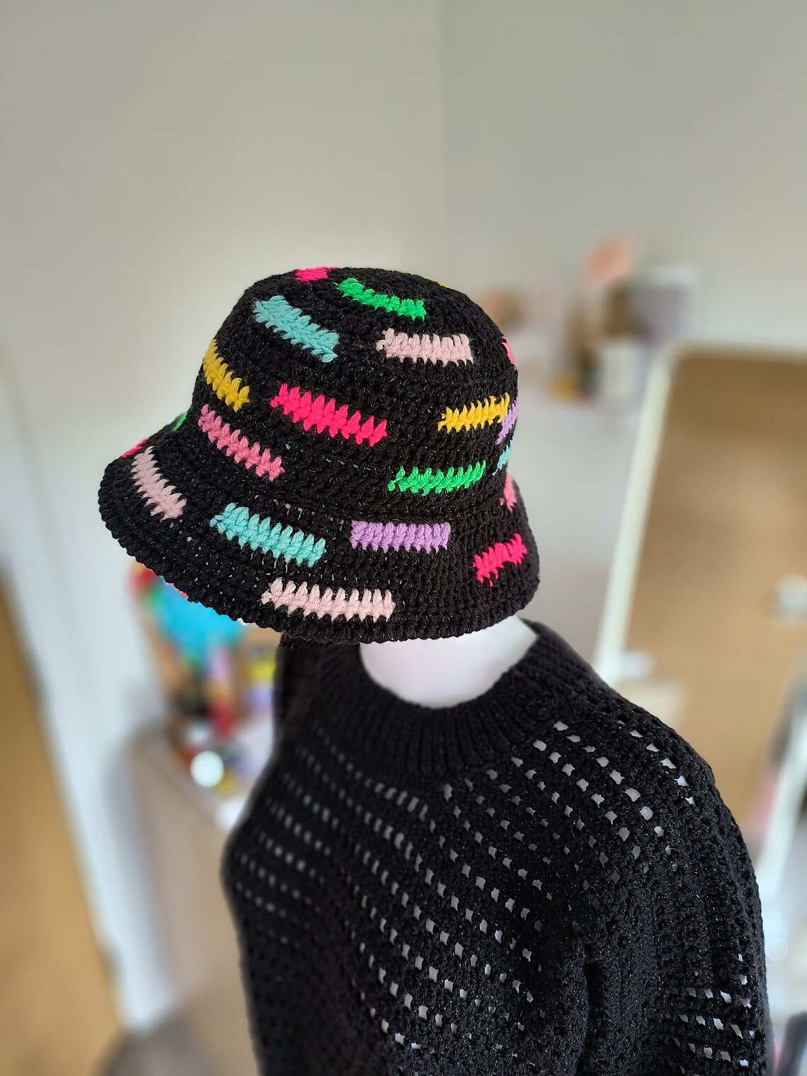 OC Multi-coloured Bucket Hat - Etsy