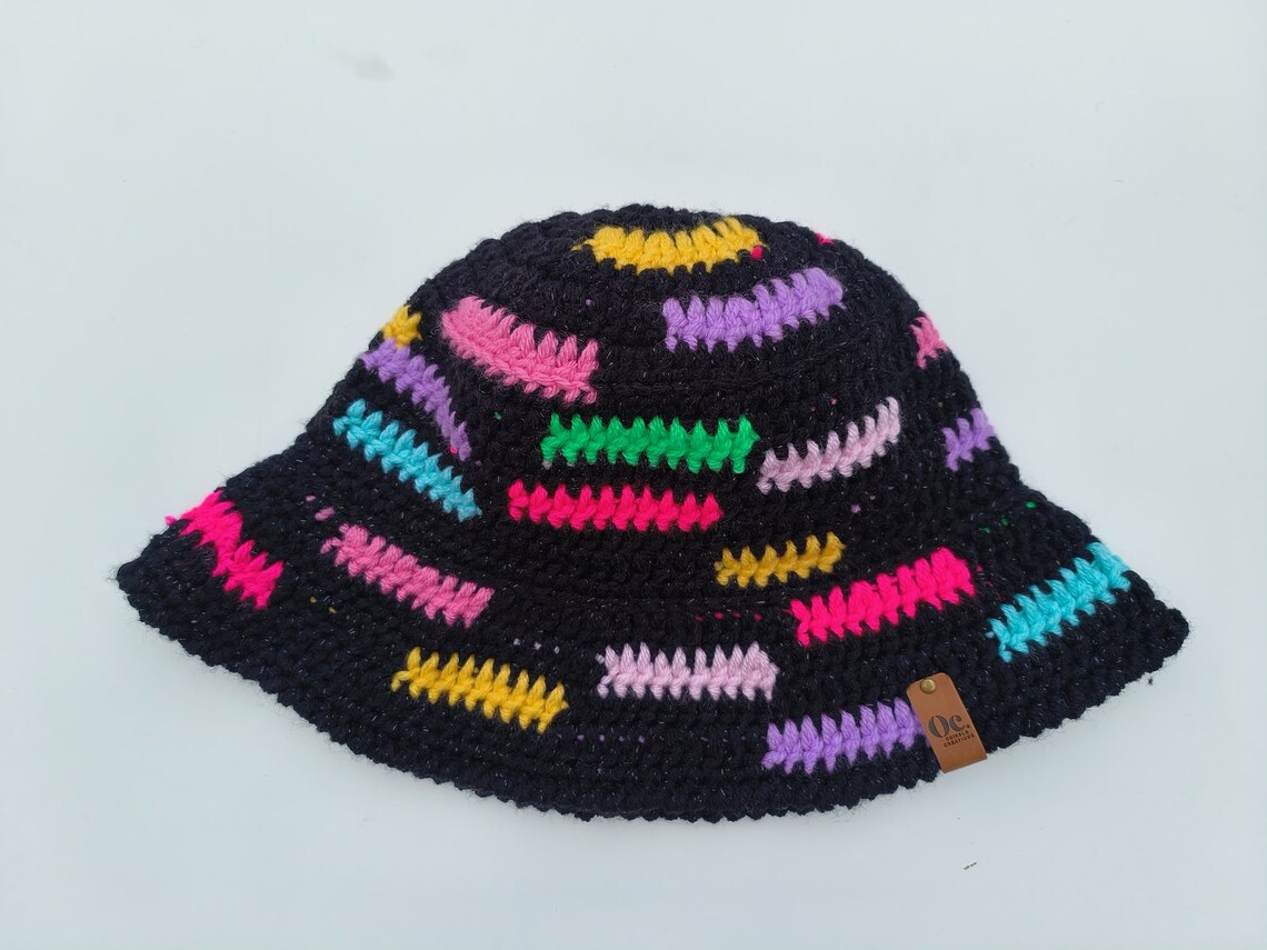 OC Multi-coloured Bucket Hat - Etsy