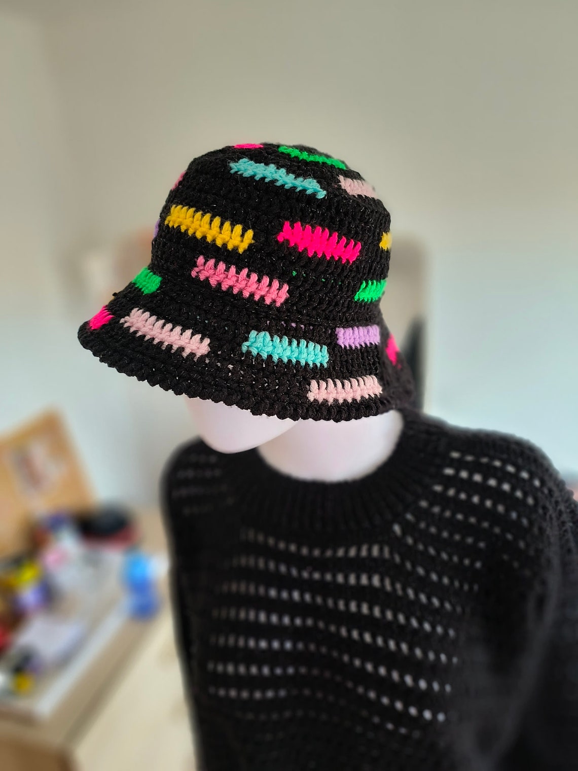 OC Multi-coloured Bucket Hat - Etsy