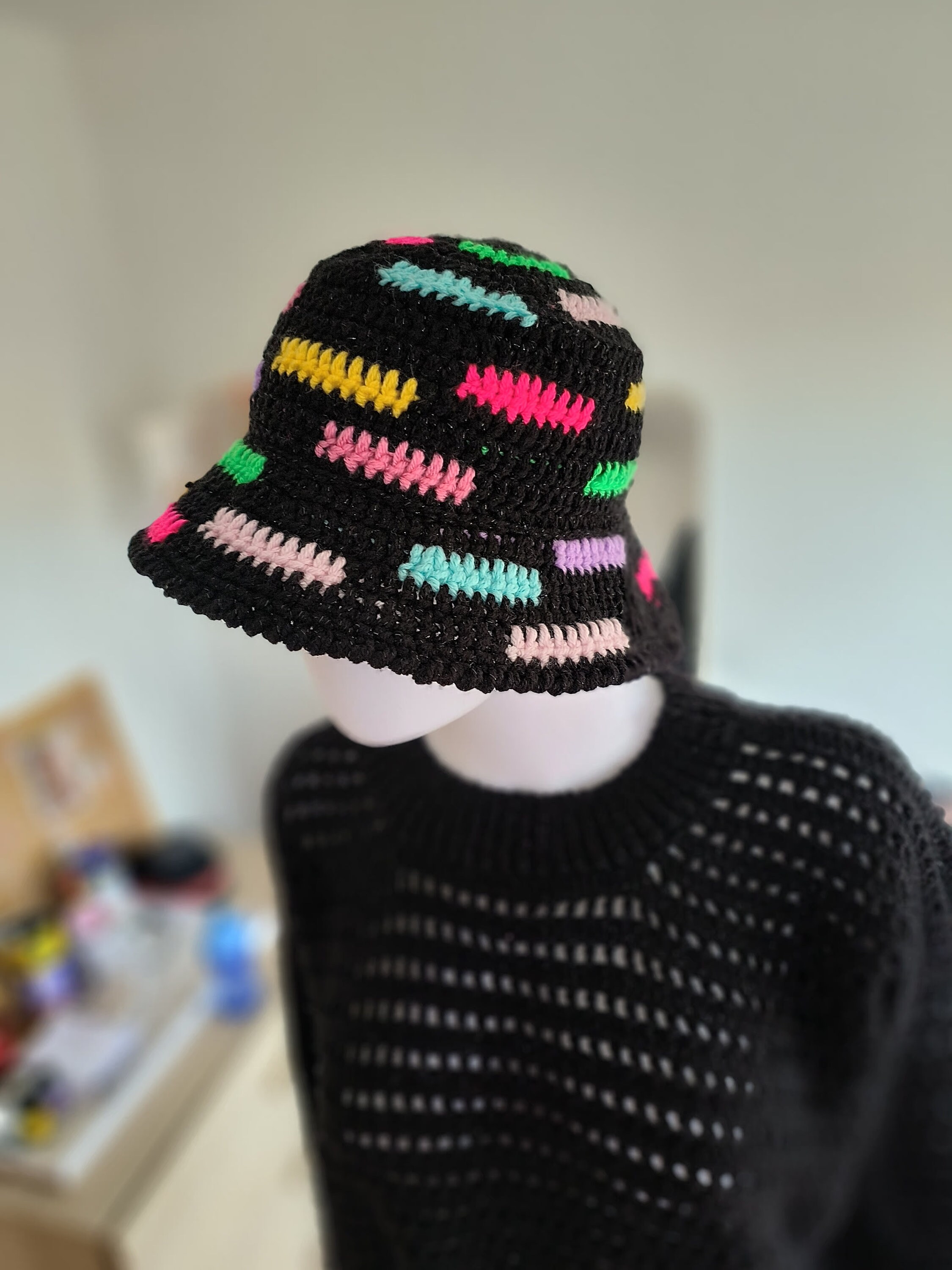 OC Multi-coloured Bucket Hat - Etsy