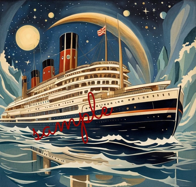 Art Deco Maritime 1930s Ocean Liner Print sail Under the - Etsy