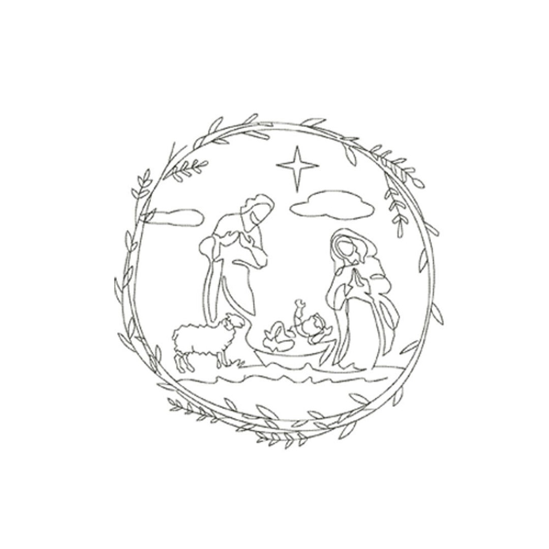 Nativity Jesus Born Holy Family Christmas Machine Embroidery Design ...