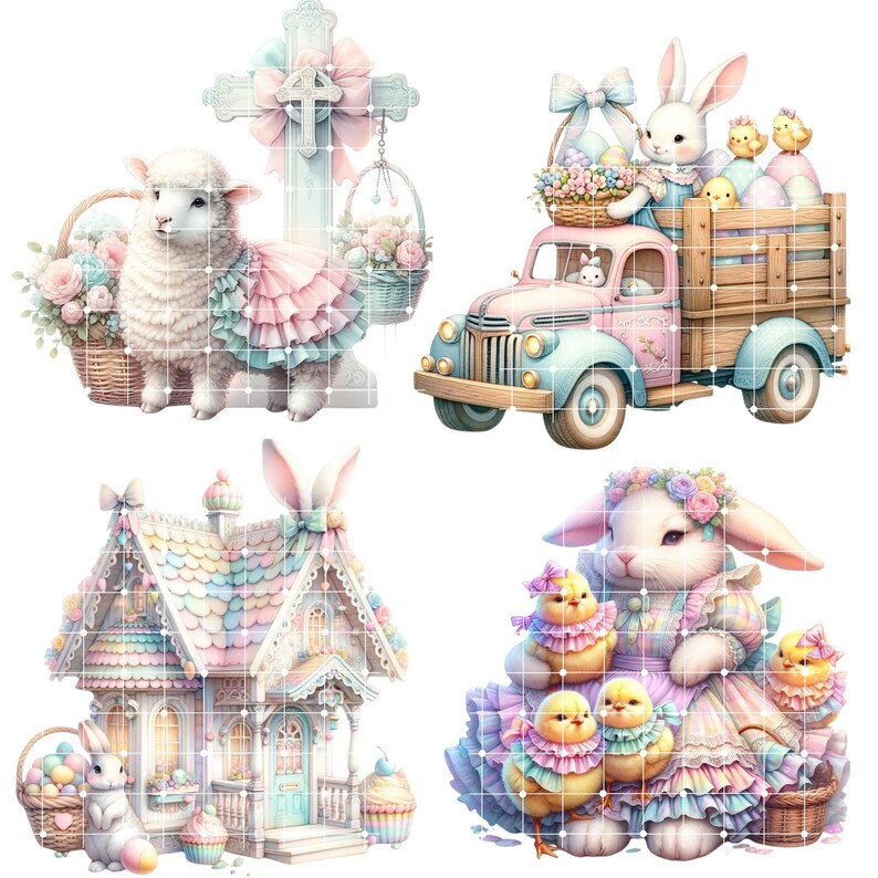 Easter Clipart Set 20 PNG Digital File Download Pastel Color - Etsy