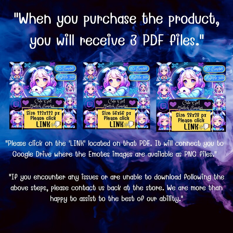 Twitch Emotes Cute Purple Girl 20 Emotes Pack Multiple Size . - Etsy