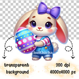 Easter Bunny Clipart Set, 15 Fantasy Rabbit Purple and Pink Vibrant ...