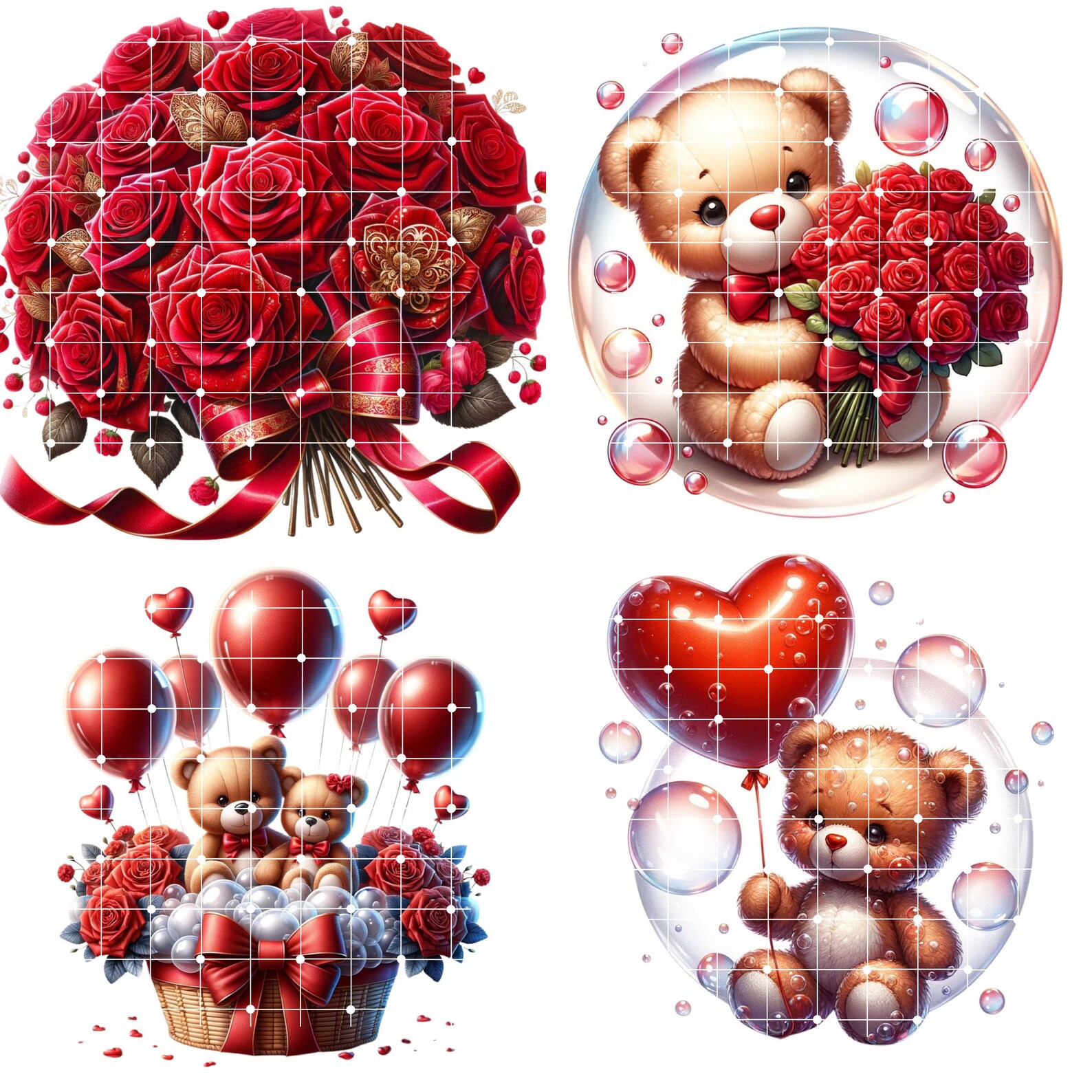 Bear Clipart Valentine 8 PNG Digital File Download - Etsy