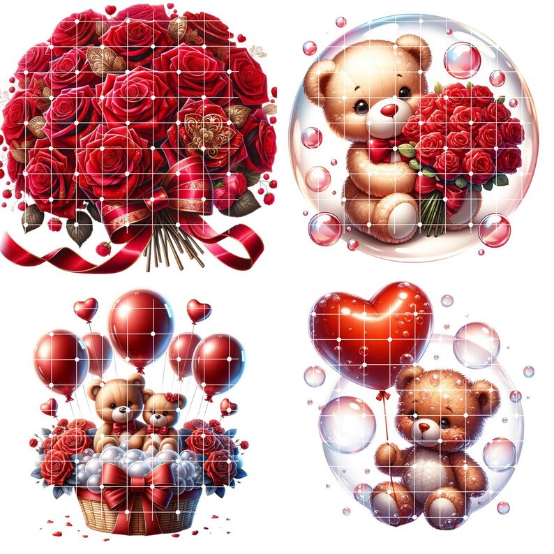 Bear Clipart Valentine 8 PNG Digital File Download - Etsy