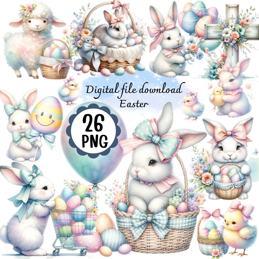 Easter Collection Clipart Set 26 PNG Digital File Download - Etsy