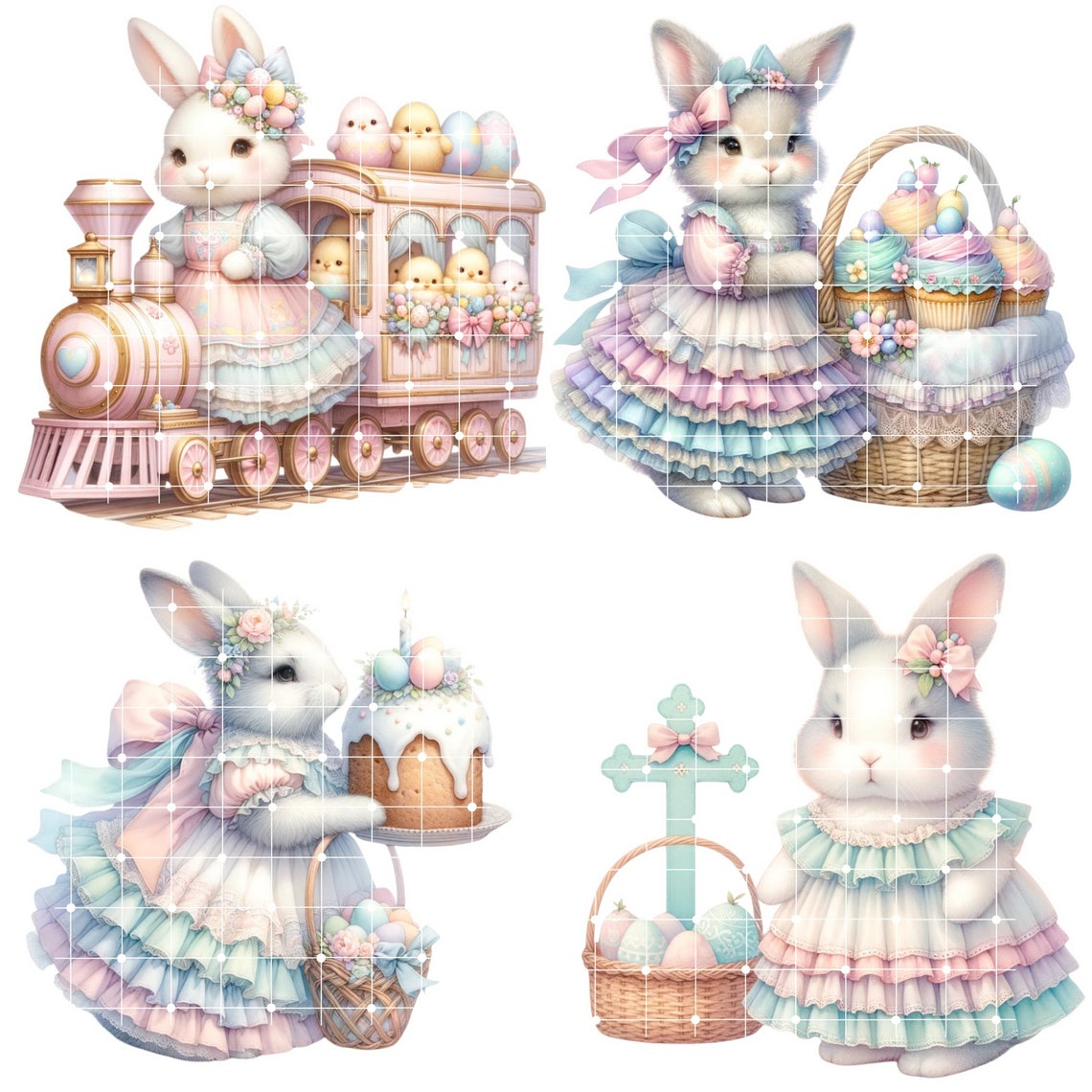 Easter Clipart Set 20 PNG Digital File Download Pastel Color - Etsy