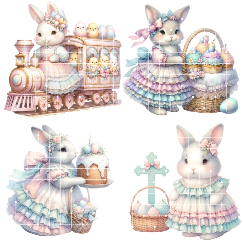 Easter Clipart Set 20 PNG Digital File Download Pastel Color - Etsy