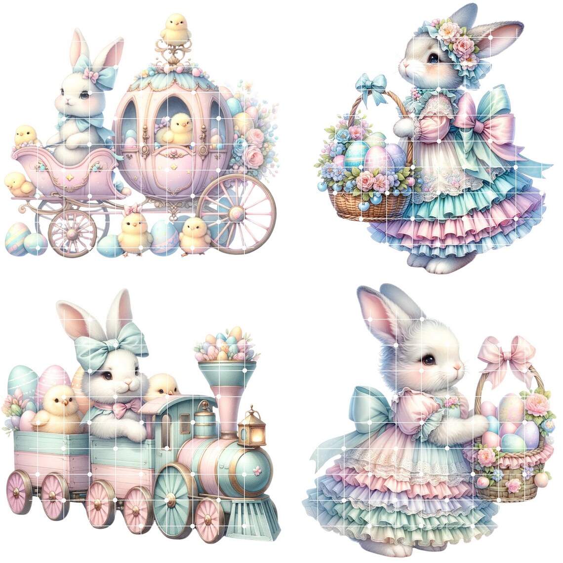 Easter Clipart Set 20 PNG Digital File Download Pastel Color - Etsy