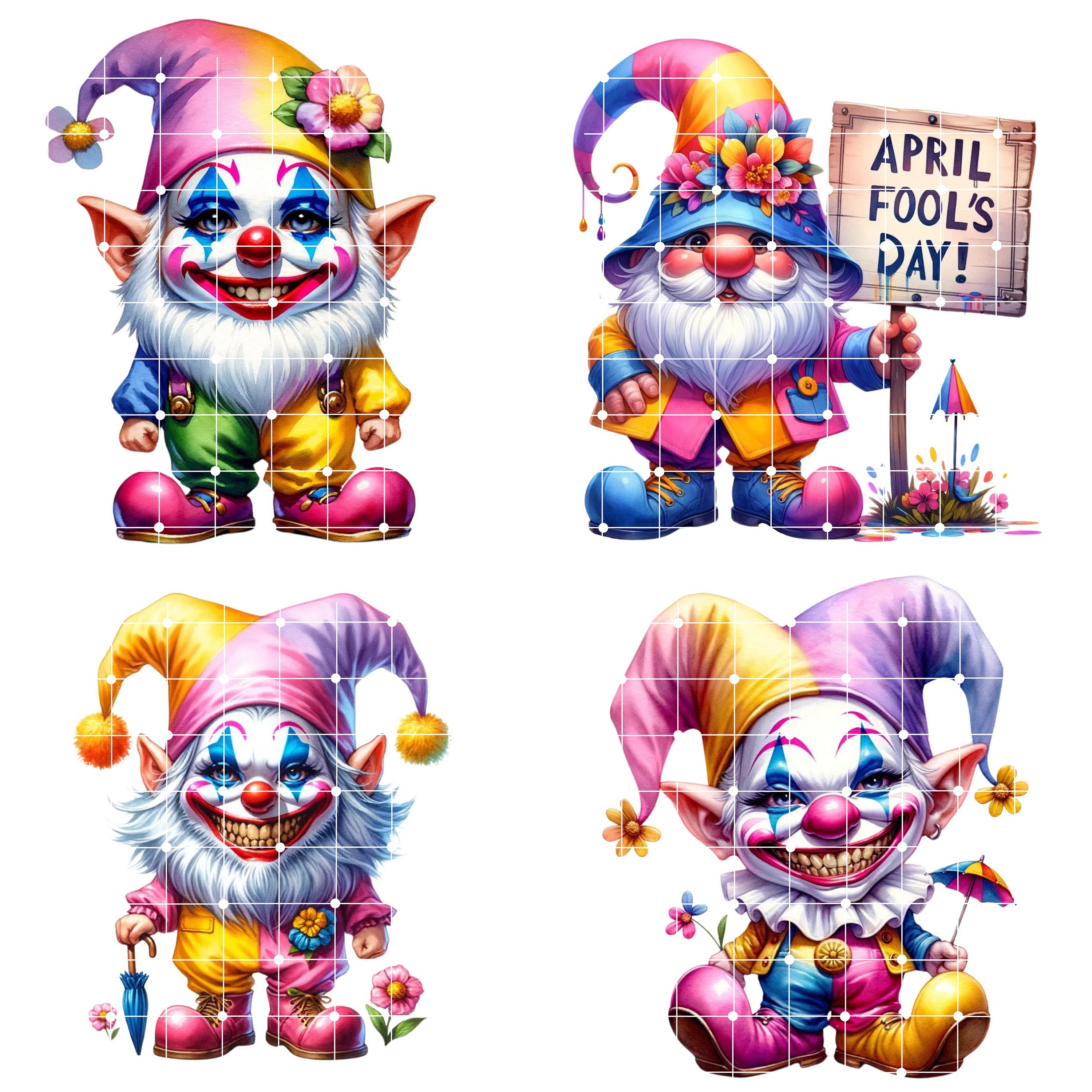 April Fool's Day Clipart 18 PNG File Digital Download Gnome Joker ...