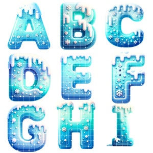 Alphabet & Numbers Digital File Set 36 PNG Digital File Download Ice ...