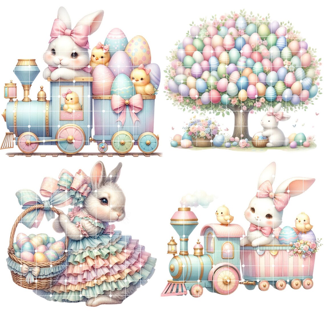 Easter Clipart Set 20 PNG Digital File Download Pastel Color - Etsy