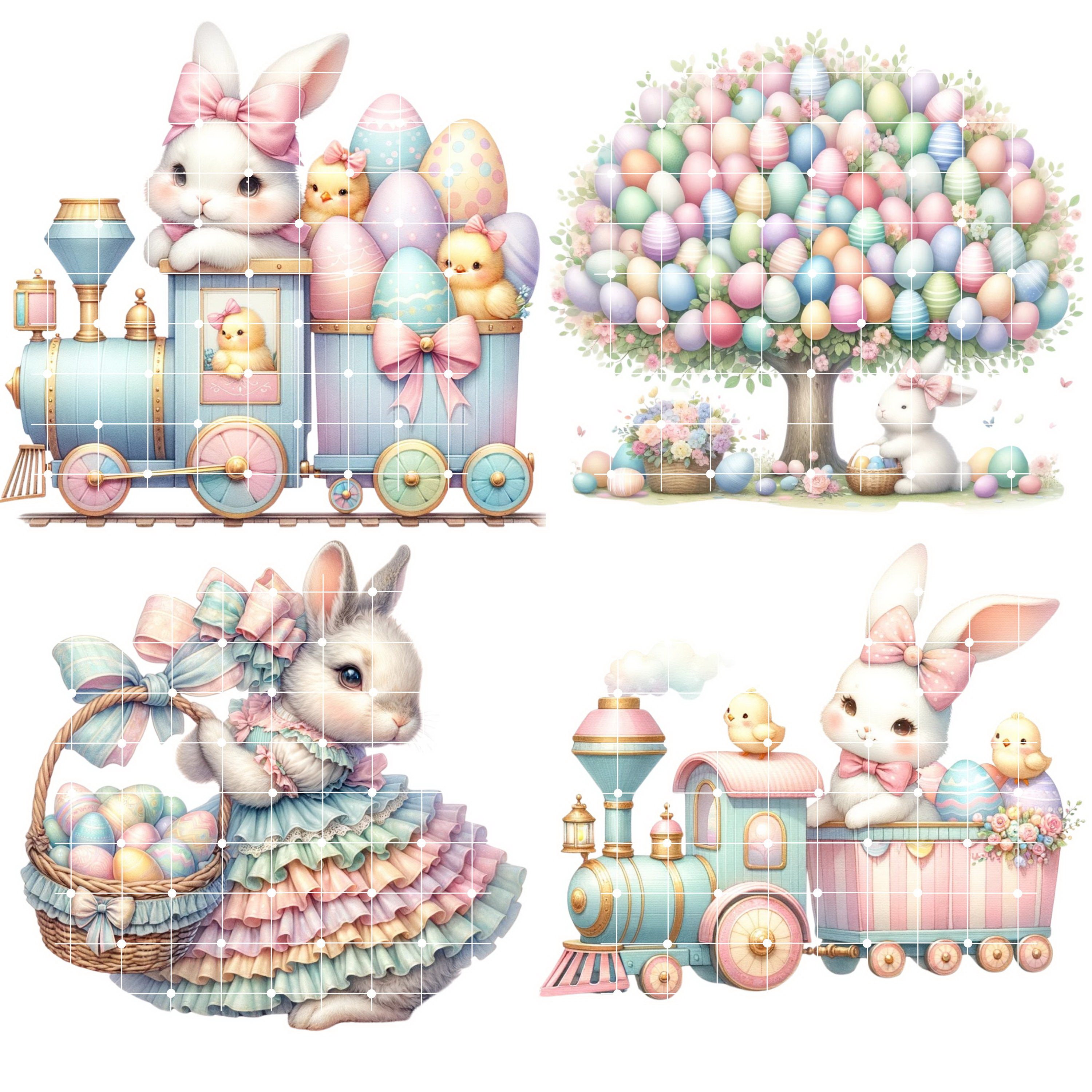 Easter Clipart Set 20 PNG Digital File Download Pastel Color - Etsy