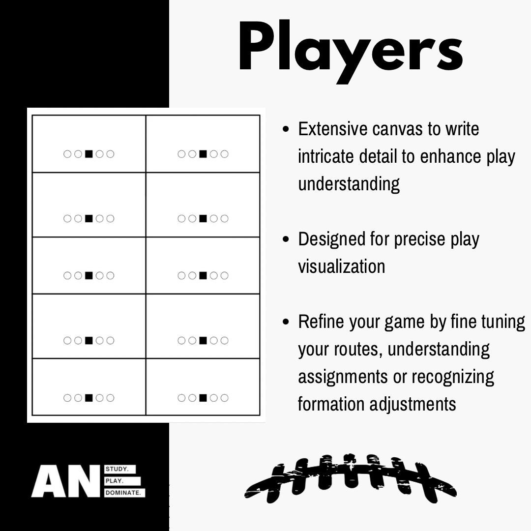 Football Playbook 8-box Notes - Football Notebook Field Diagrams - Etsy