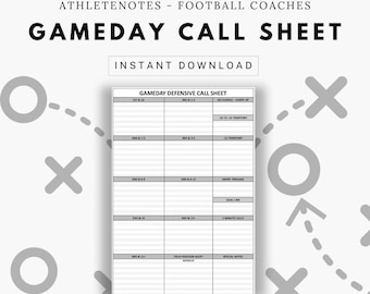 Football Defensive Call Sheet 5 - Etsy