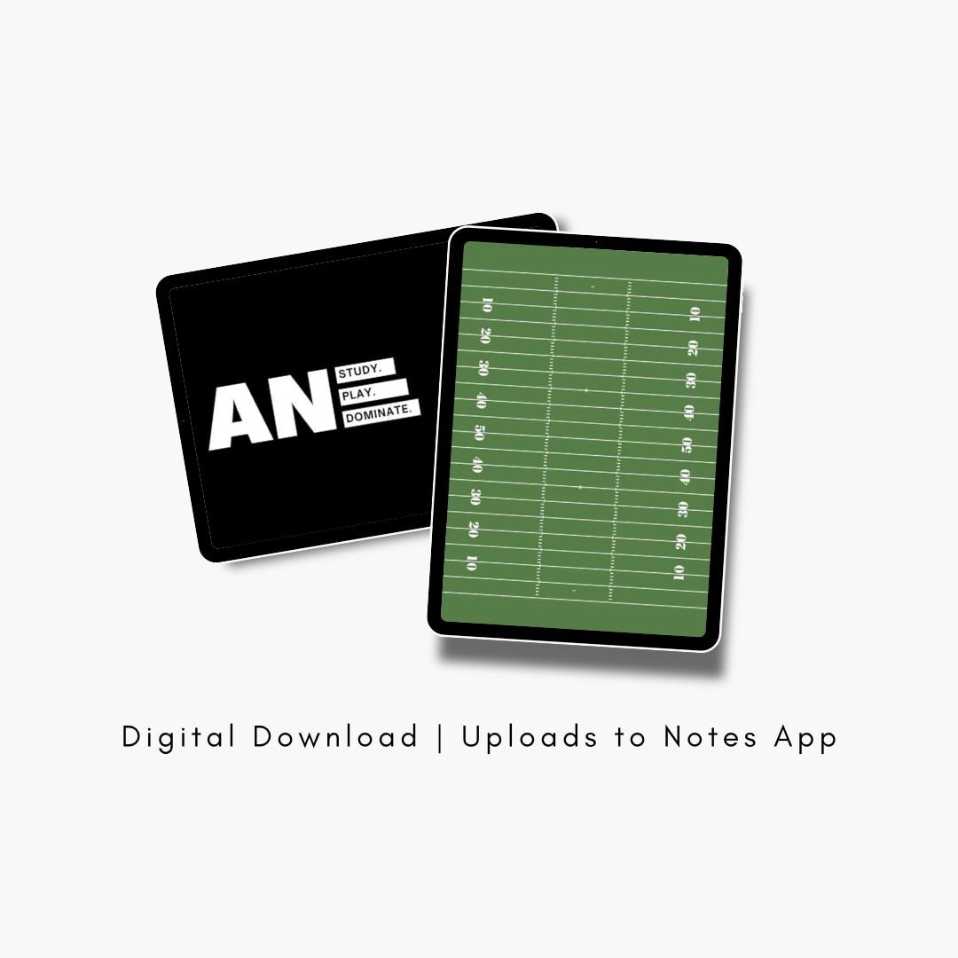 Football Playbook Vertical Field Diagram - Coaching Practice Template ...