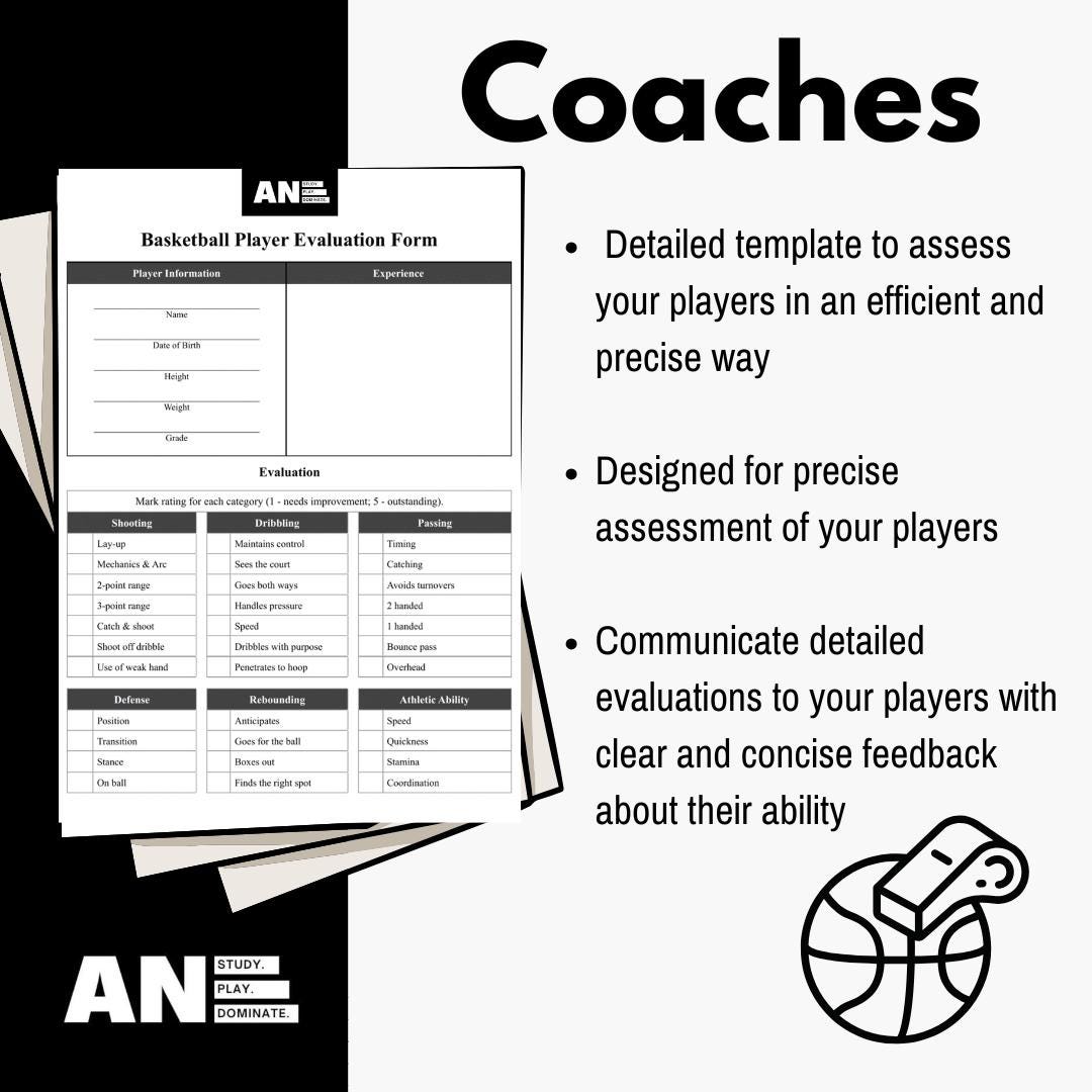 Basketball Player Bewertungsvorlage - Coaching Bewertungsbogen ...