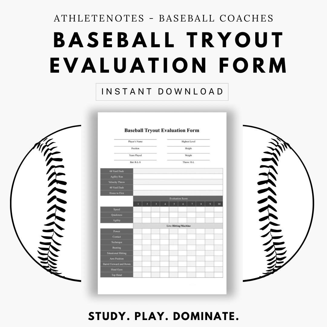 Baseball Tryout Evaluation Template - Baseball Coach Practice Plan ...