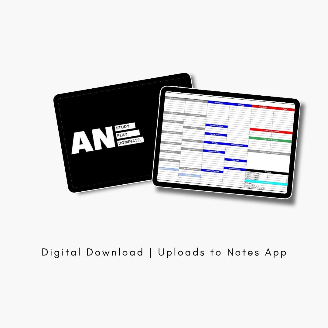 Football Coach Call Sheet - Offensive Playcall Template - Coaching ...