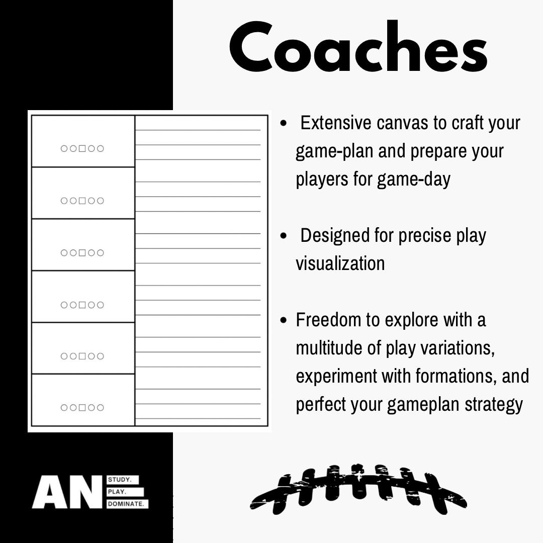 Football Playbook 6-box Vertical Notes - Football Notebook Field ...