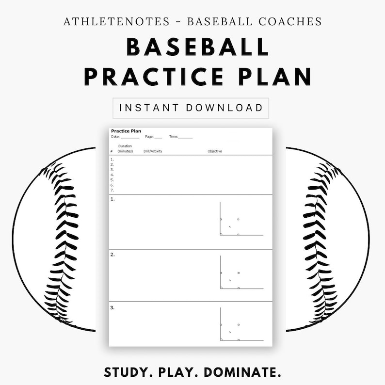 Baseball / Softball Practice Plan Template Baseball Coach Gameday ...