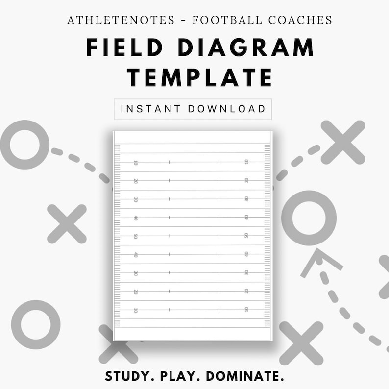 Football Playbook Vertical Field Diagram - Coaching Practice Template ...
