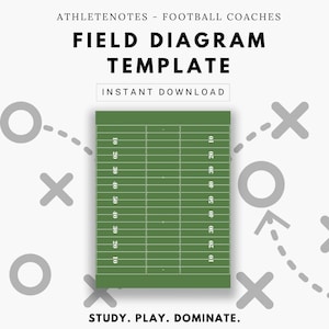 Football Playbook Vertical Field Diagram - Coaching Practice Template ...