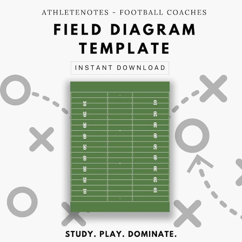 Football Playbook Vertical Field Diagram - Coaching Practice Template ...