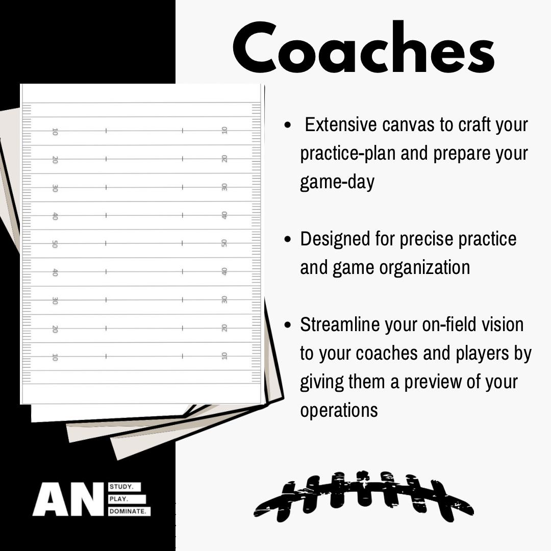 Football Playbook Vertical Field Diagram - Coaching Practice Template ...