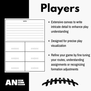 Football Playbook 6-box Notes - Football Notebook Field Diagrams - Etsy