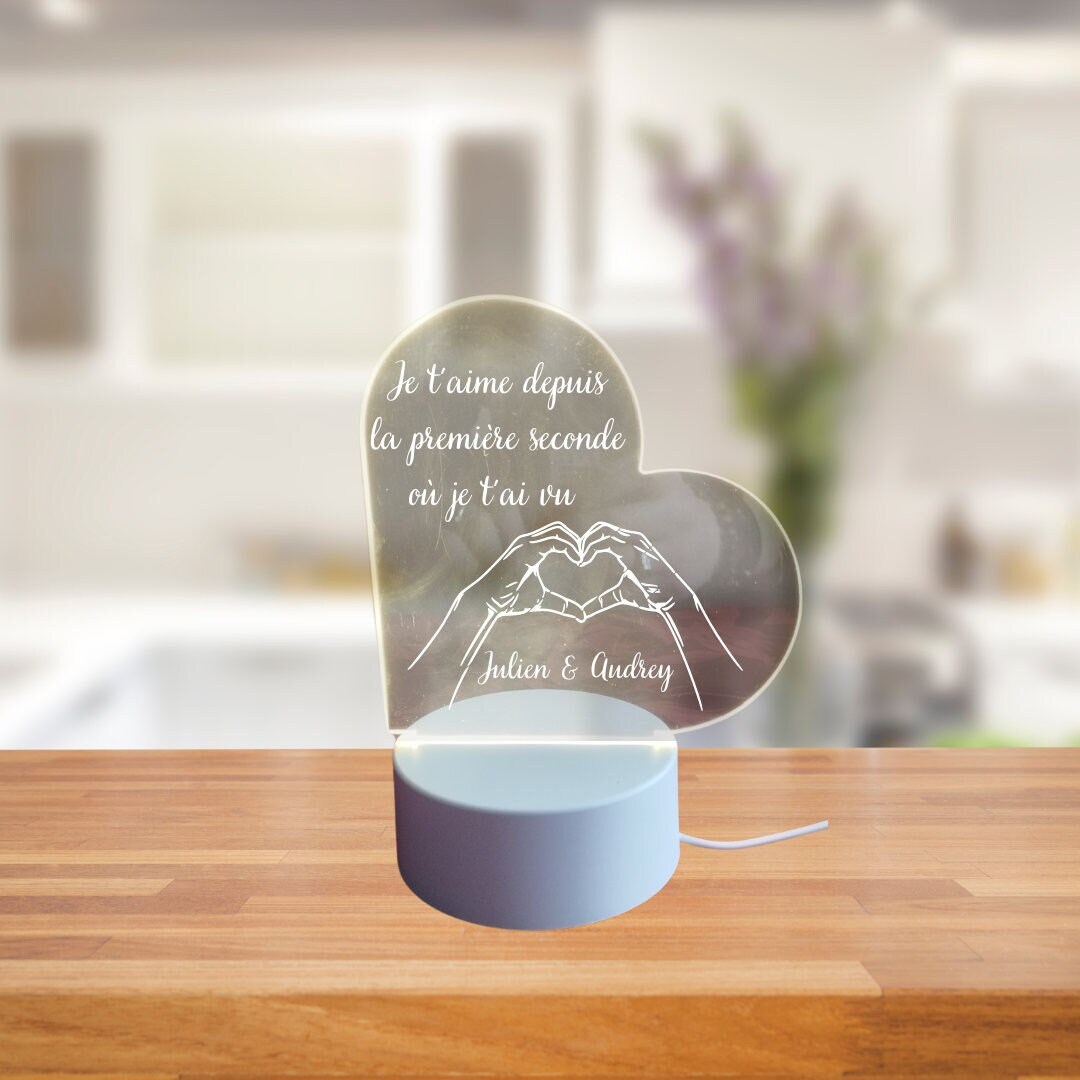 Personalized Light up Acrylic Hearts - Valentine's Day, Love - Unique ...