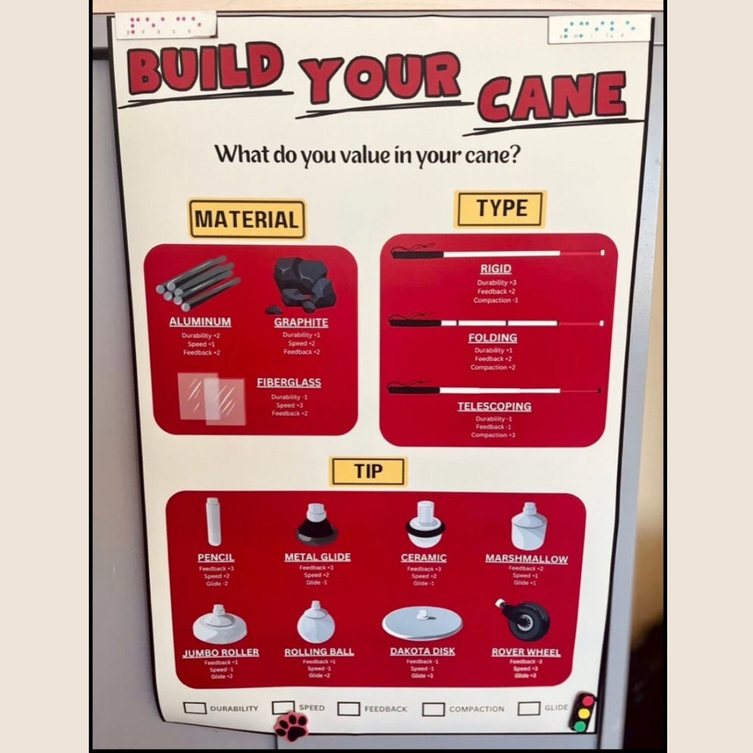 White Cane Day Poster, Orientation and Mobility Poster, O&M Designs ...