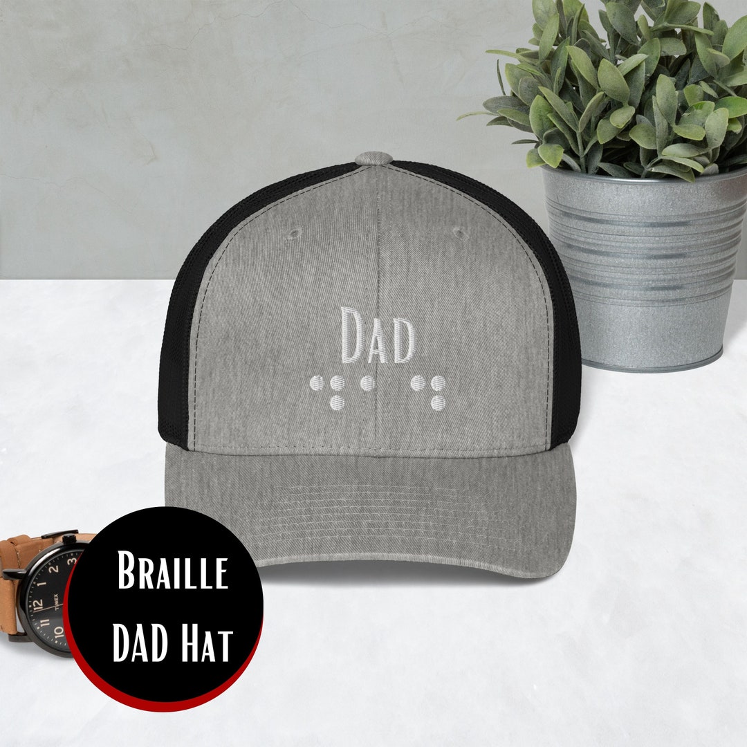 Braille Dad Hat, Low Vision Dad Hat, Low Vision Dad Gift, Dad Braille ...