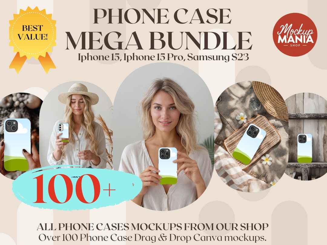 Phone Case Mockup Mega Bundle 100+ Samsung iPhone Mockup Tough Case ...