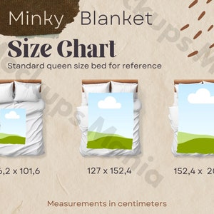 Blanket Smart Mockup Size Chart Minky Blanket Canva Template Drag and ...