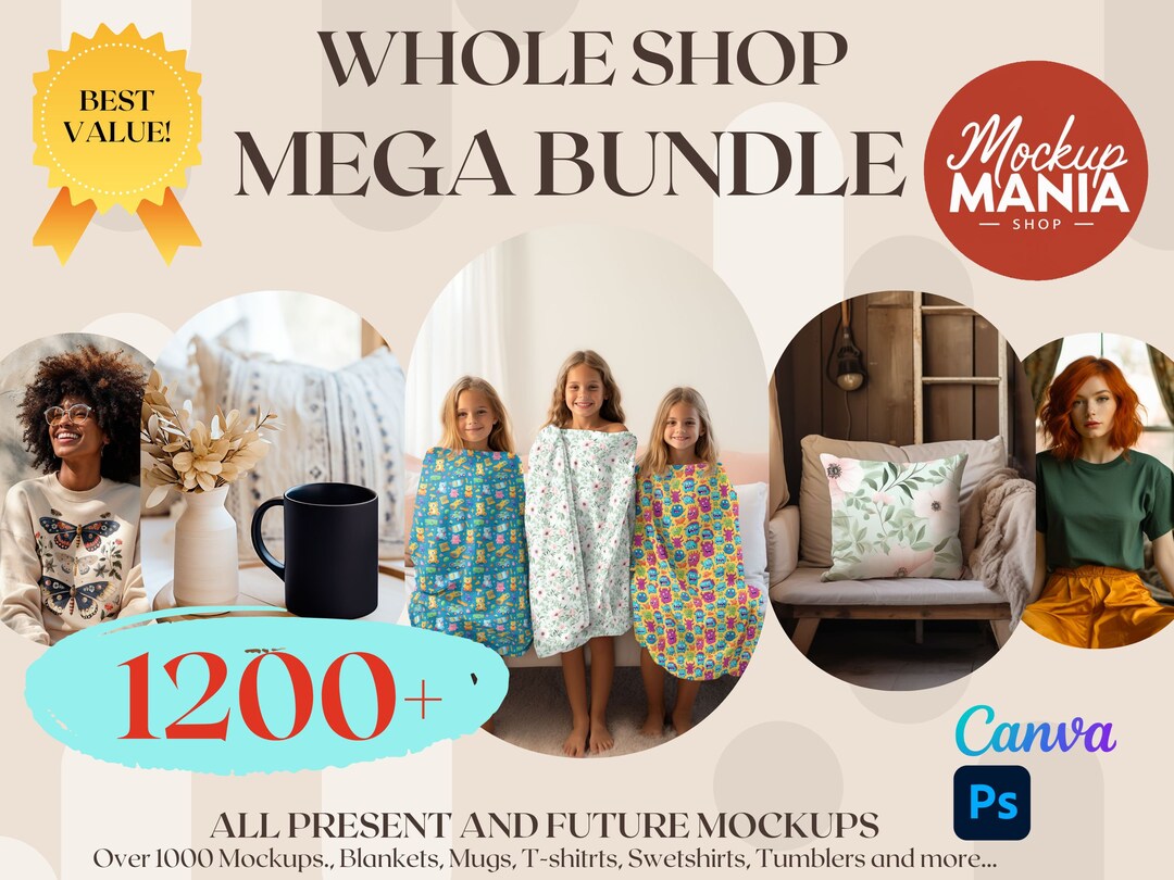 Whole Shop Mockup Mega Bundle Whole Shop Mockup Bundle 1000+ Size Chart ...