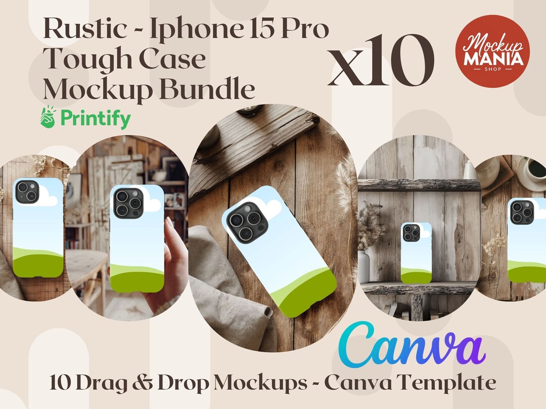 IPhone 15 Pro Case Mockup Rustic iPhone 15 Pro Mockup Tough Case Mockup ...