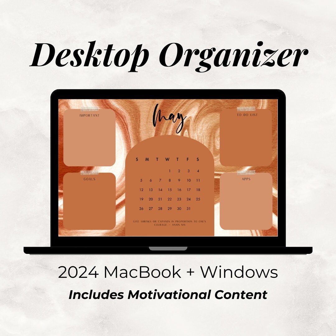 2024 ABSTRACT DESKTOP CALENDAR, Digital Desktop Organizer, Desktop ...