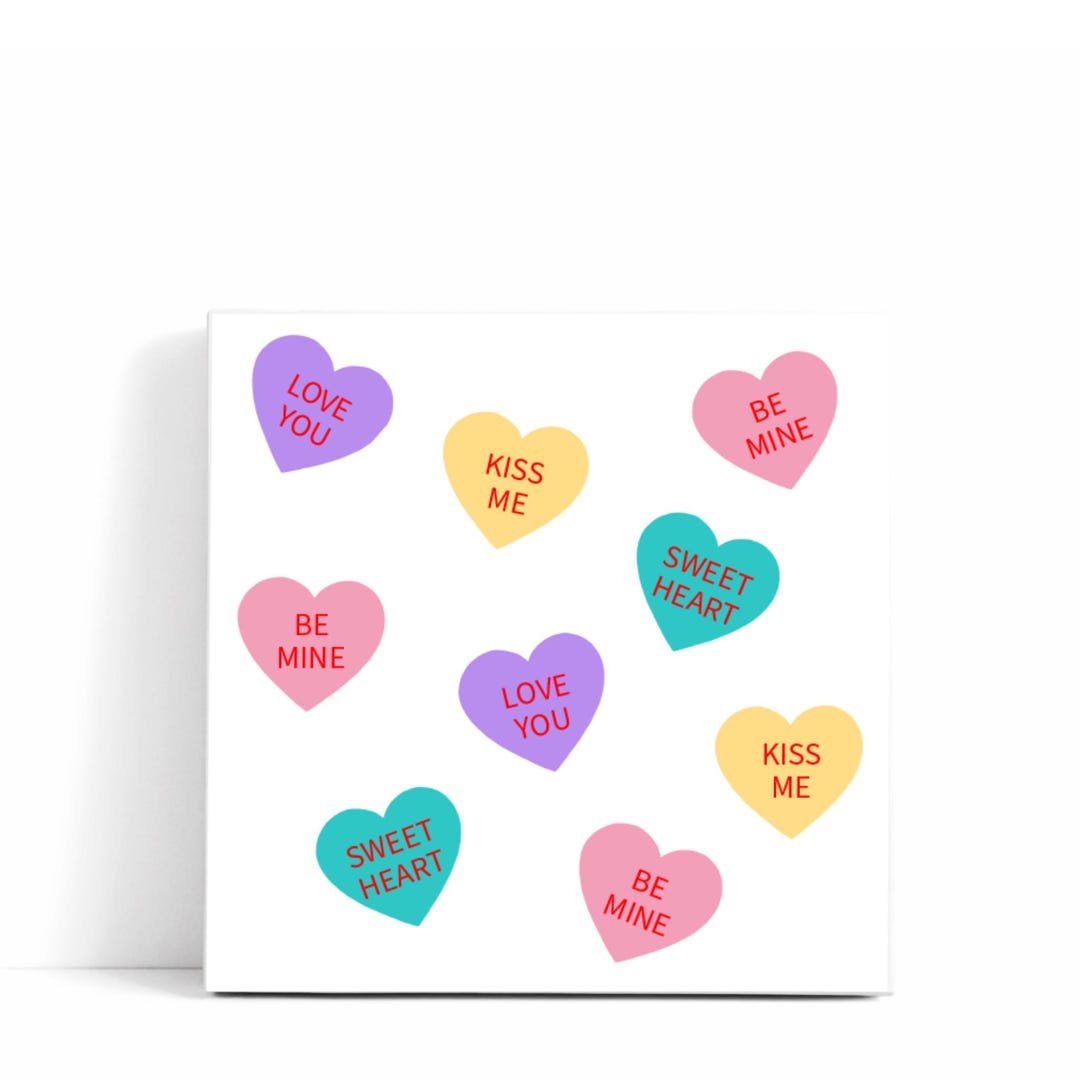 Conversation Hearts Paint by Numbers Kit - Etsy