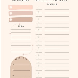 Daily Planner Printable, Planner PDF, Planner Fillable PDF, Daily ...