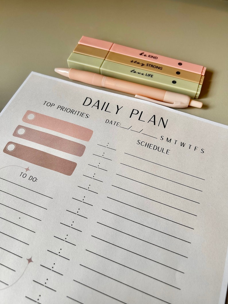 Daily Planner Printable, Planner PDF, Planner Fillable PDF, Daily ...