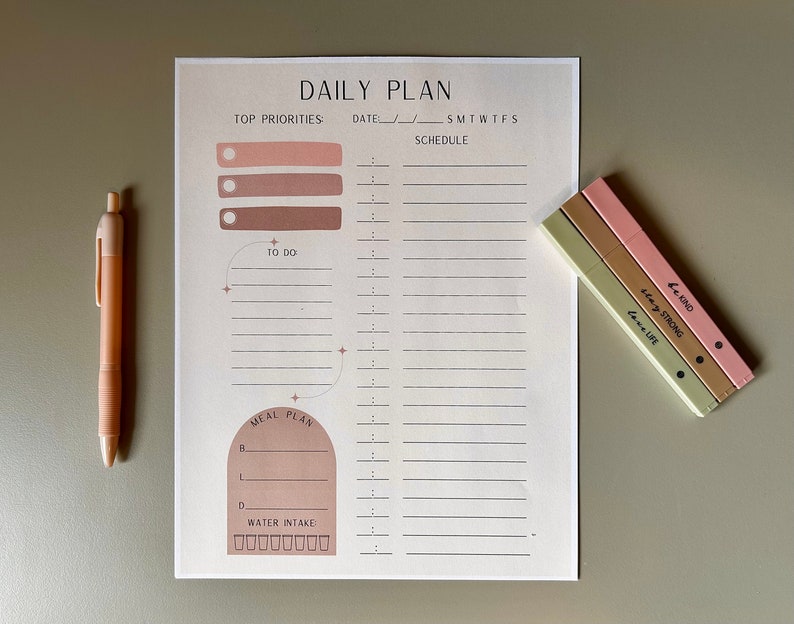 Daily Planner Printable, Planner PDF, Planner Fillable PDF, Daily ...