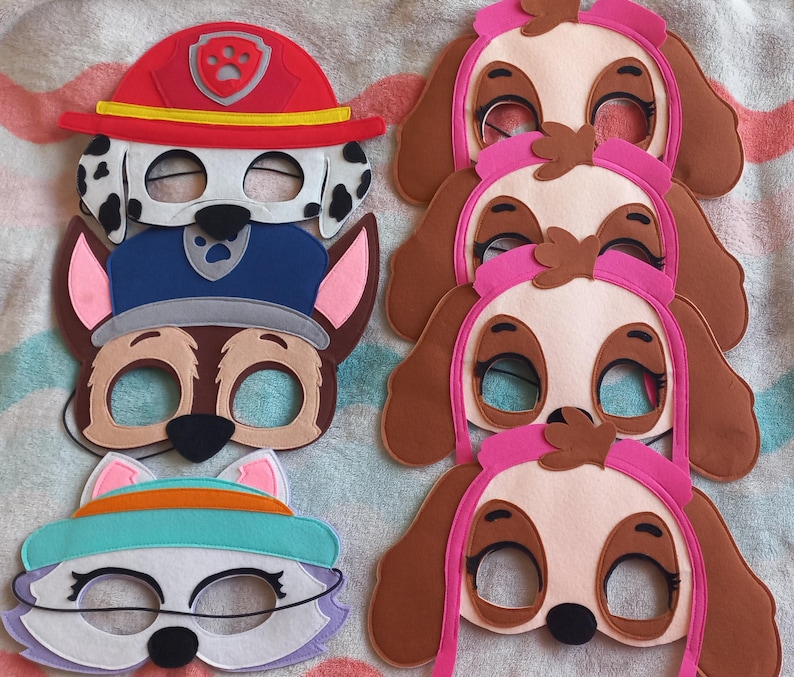 Paw Patrol Masks Layered SVG PDF Pattern - Etsy