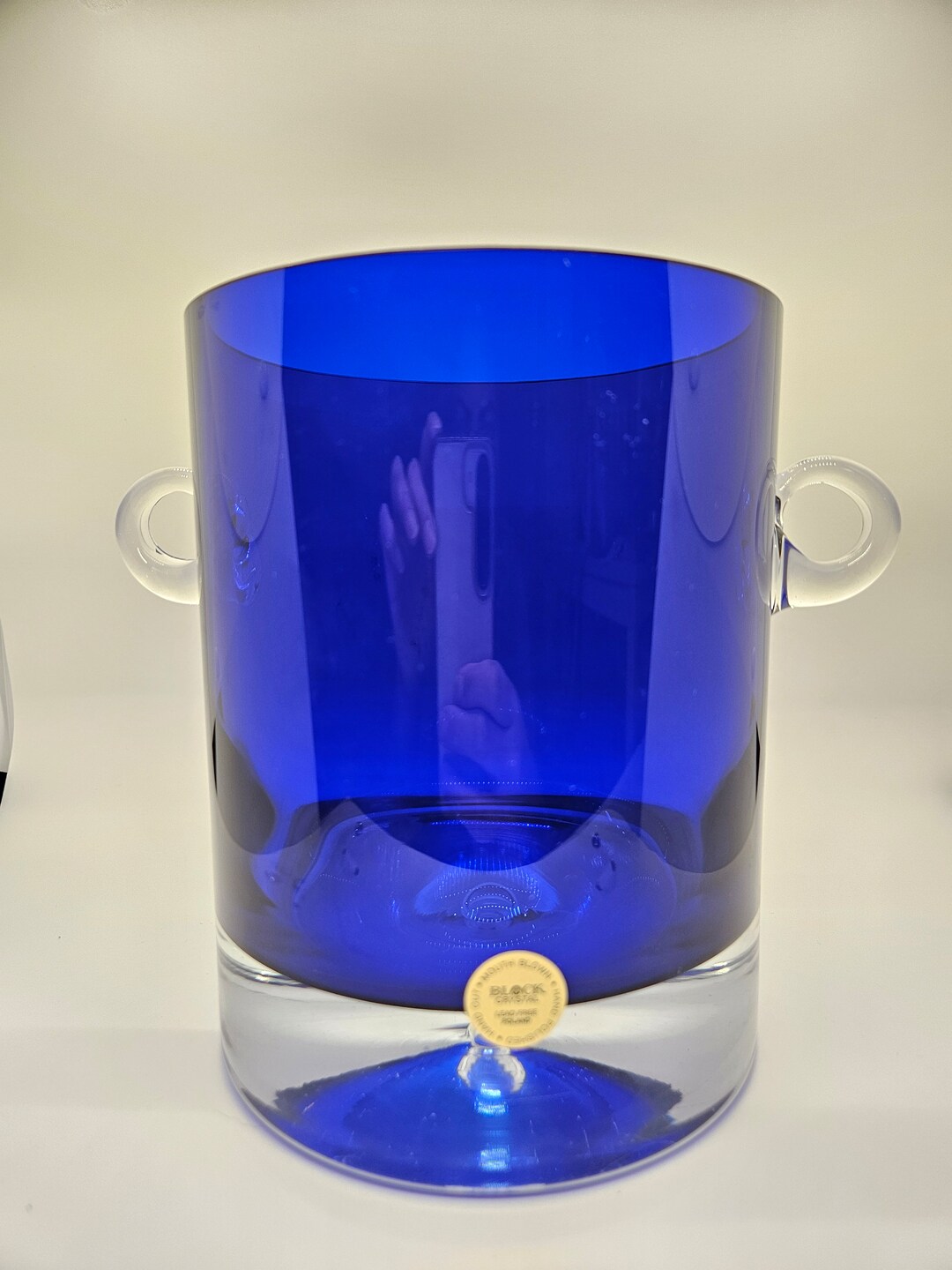 Cobalt Blue Block Crystal Ice Bucket - Etsy