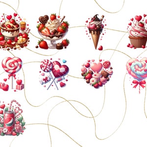 Watercolor Sweet Valentines Day Collection Clipart, 35 PNG Valentines ...