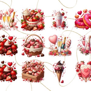 Watercolor Sweet Valentines Day Collection Clipart, 35 PNG Valentines ...